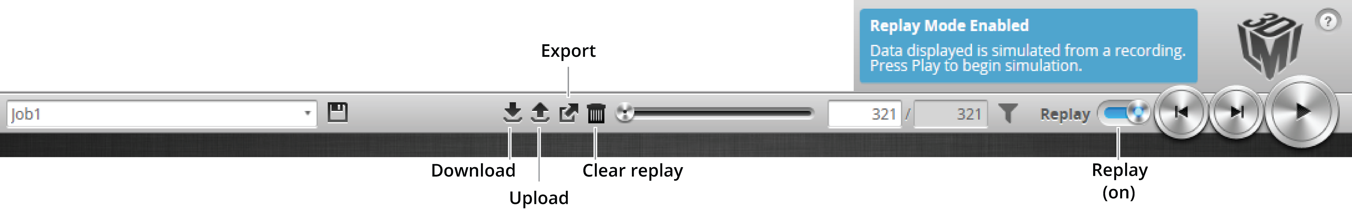Downloading, Uploading, and Exporting Replay Data